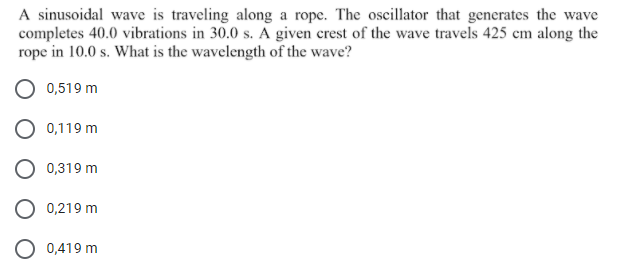 Solved A sinusoidal wave is traveling along a rope. The | Chegg.com