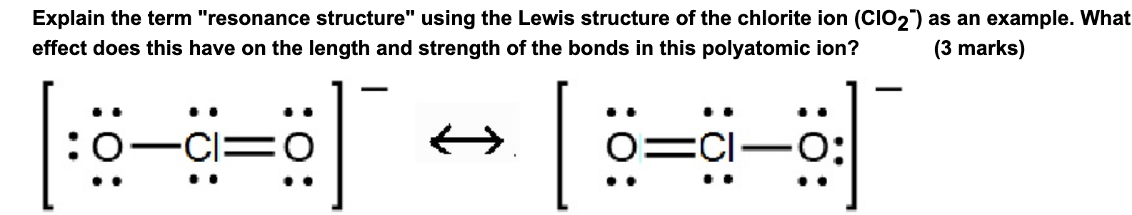 Solved Explain the term "resonance structure" using the | Chegg.com