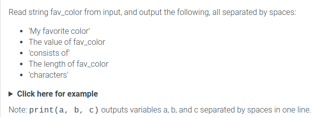 Solved Read string fav_color from input, and output the | Chegg.com