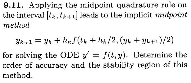 Solved 9.11. Applying the midpoint quadrature rule on the | Chegg.com