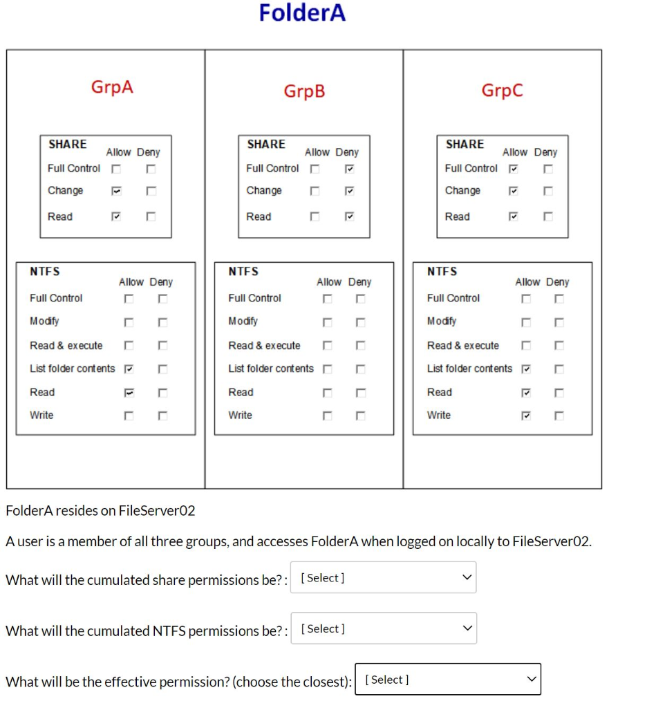 Solved Folder Grpa Grpb Grpc Share Allow Deny Full Control