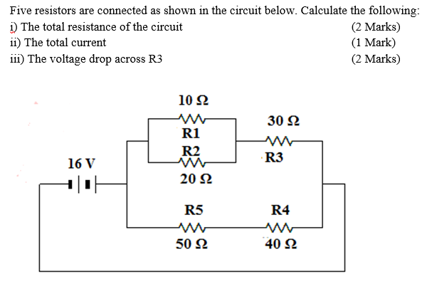 Solved Five resistors are connected as shown in the circuit | Chegg.com