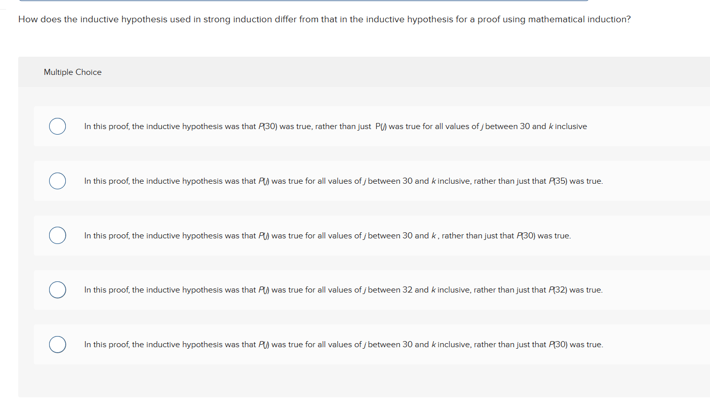 Solved How does the inductive hypothesis used in strong | Chegg.com