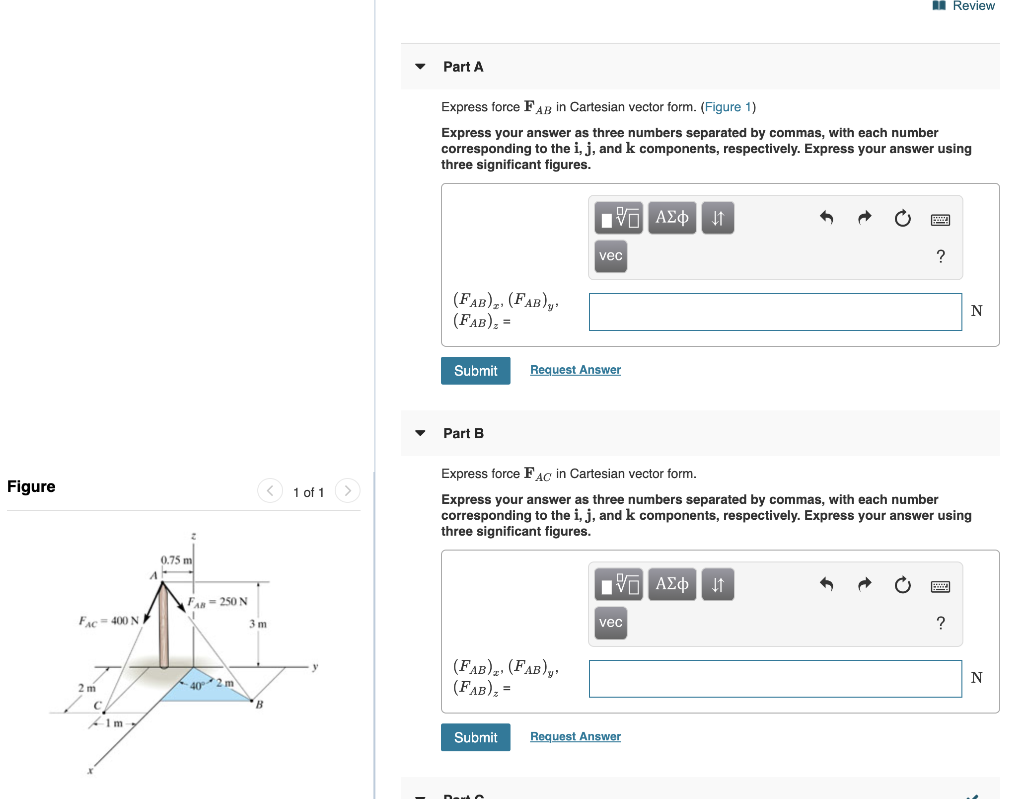 Solved Ul Review Part A Express Force Fab In Cartesian