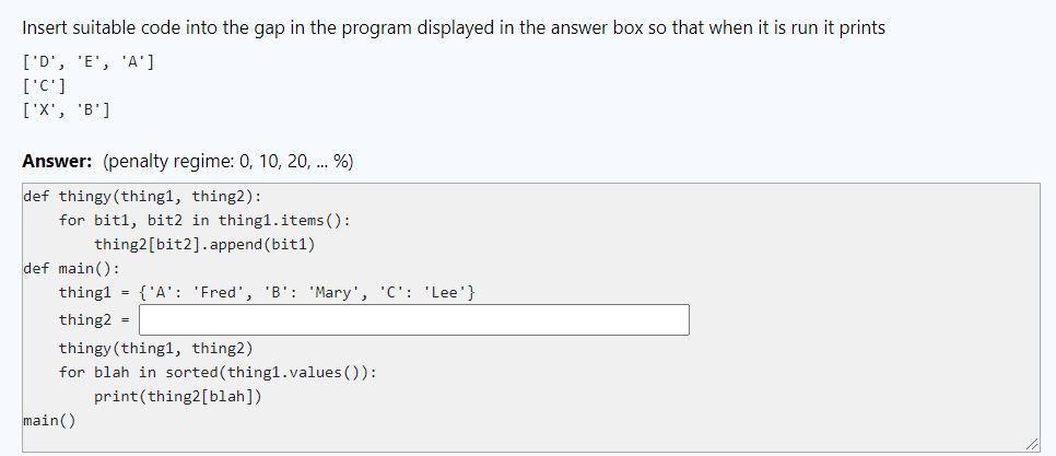 Solved Fill in the gap in the following code so that it | Chegg.com
