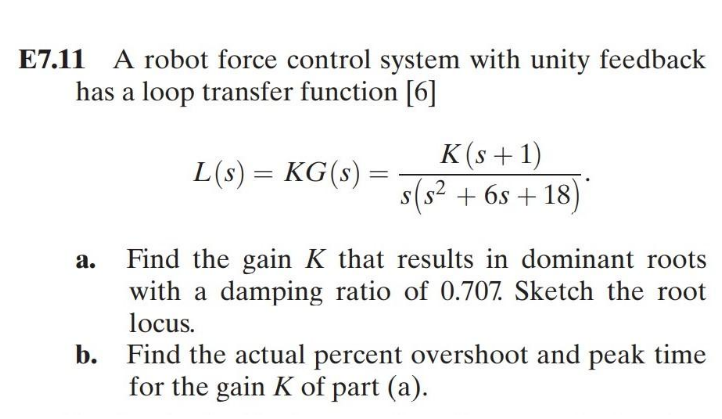 Solved E7.11 A robot force control system with unity | Chegg.com