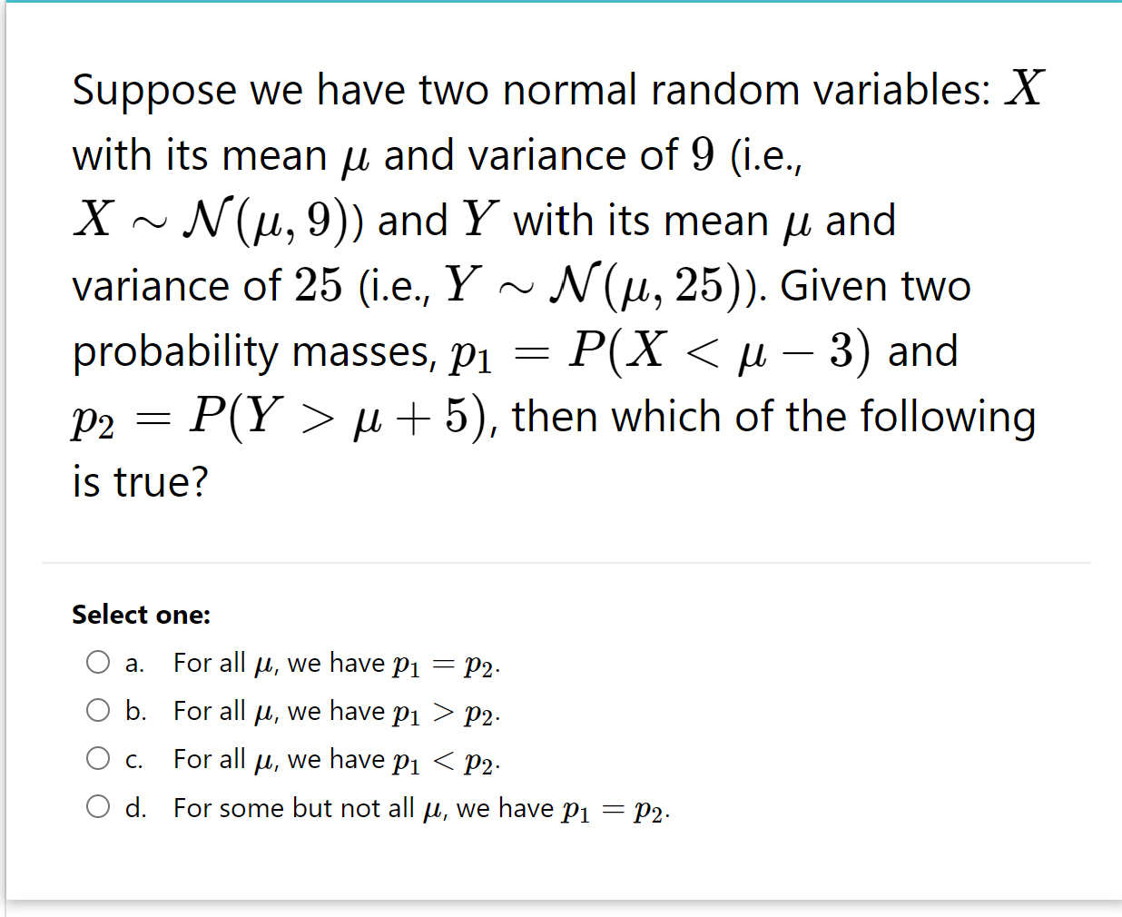 Solved Suppose we have two normal random variables: X with | Chegg.com