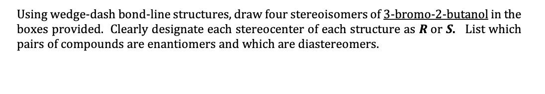 Solved Using wedge-dash bond-line structures, draw four | Chegg.com