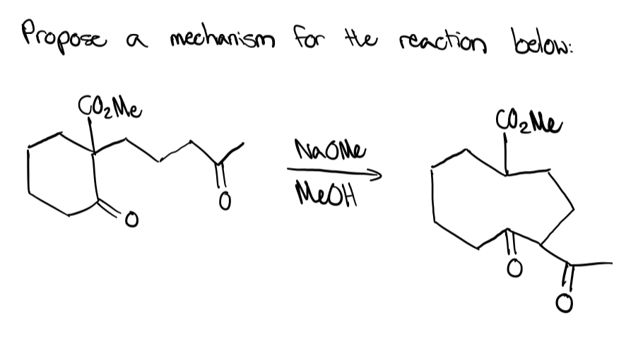 Solved Propose mechanism for the reaction below: CO₂Me CO2le | Chegg.com