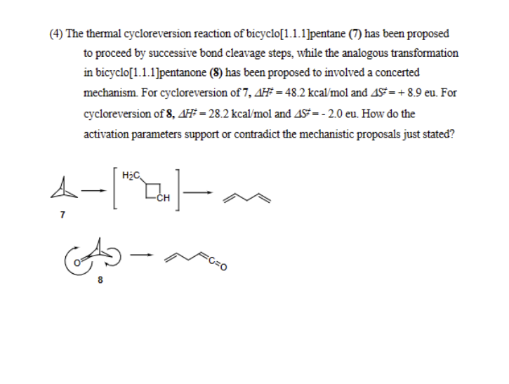 (4) The thermal cycloreversion reaction of | Chegg.com