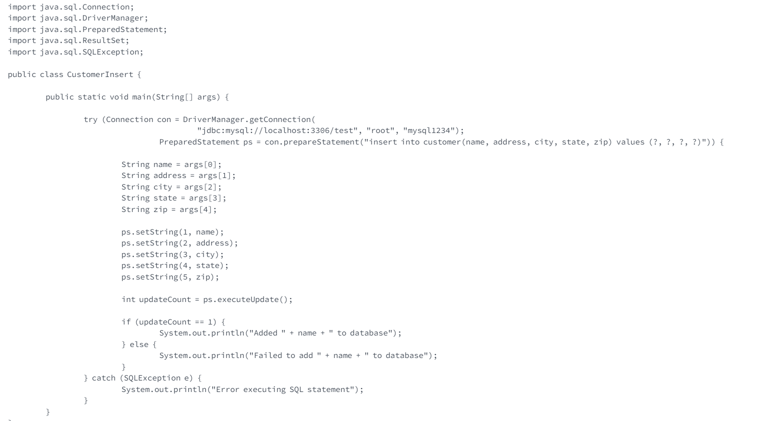 Solved mport java.sql. Connection; mport java.sql. | Chegg.com