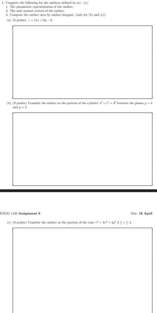 Solved Compute the following for the surfaces defined | Chegg.com
