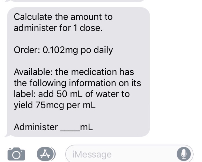 Solved Calculate the amount to administer for 1 dose. Order: | Chegg.com