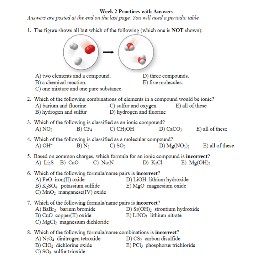 Solved Week 2 Practices with Answers Answers are posted at | Chegg.com