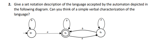 Solved Give a set notation description of the language | Chegg.com