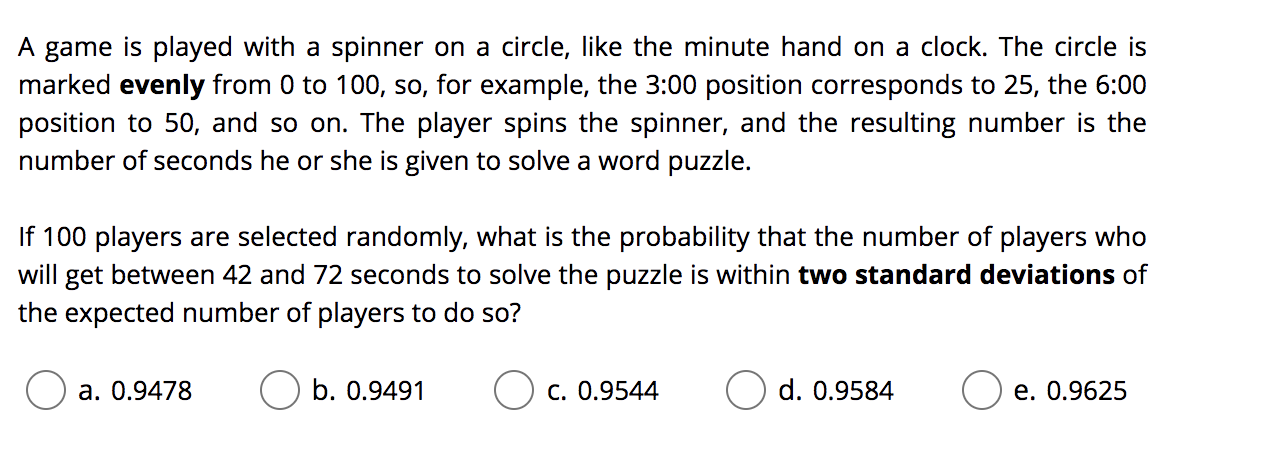 Solved A game is played with a spinner on a circle, like the | Chegg.com