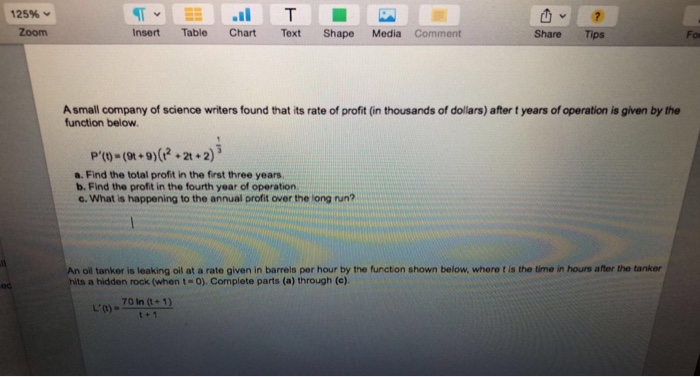 Solved 125% Insert Table Chart Text Shape Media Comment | Chegg.com