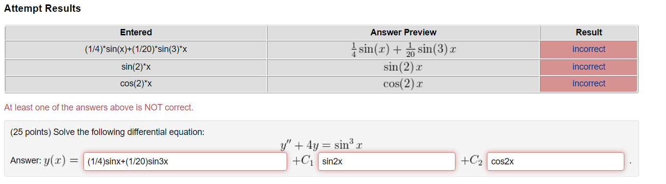Solved Attempt Results Entered Answer Preview Result | Chegg.com