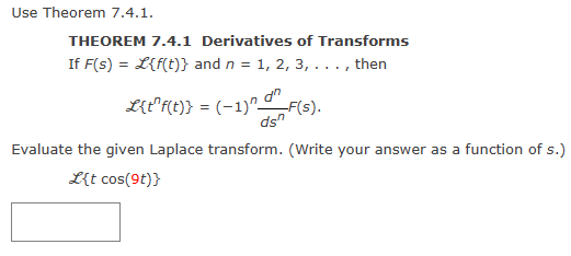 Solved Evaluate the given Laplace transform. (Write your | Chegg.com