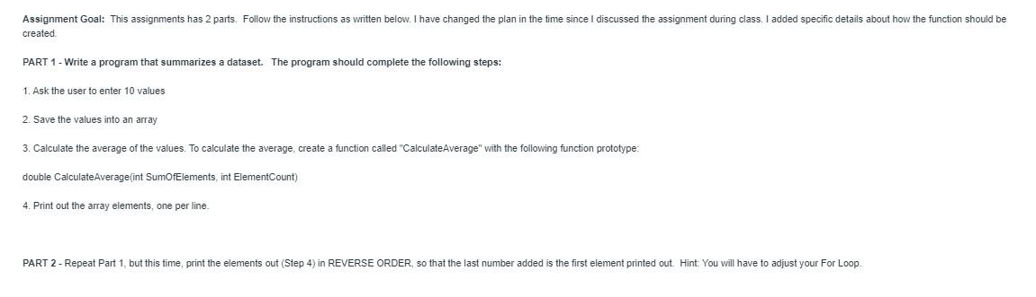 Solved Assignment Goal: This assignments has 2 parts. Follow | Chegg.com