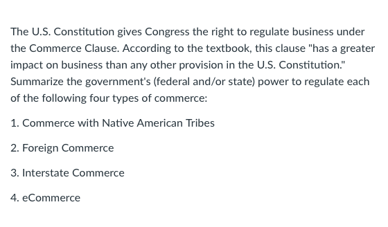 Solved The U.S. ﻿Constitution gives Congress the right to | Chegg.com