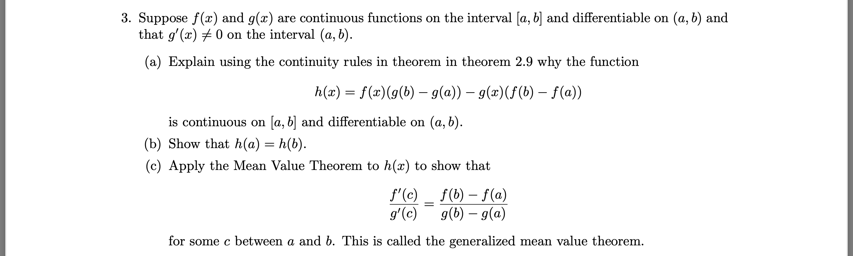 Solved Suppose f(x) ﻿and g(x) ﻿are continuous functions on | Chegg.com