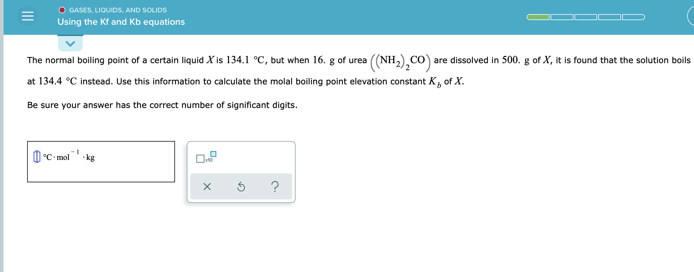 Solved GASES, LIQUIDS, AND SOLIDS Using the Kf and Kb | Chegg.com