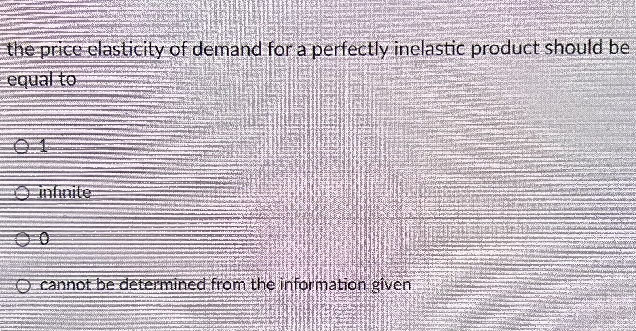 Solved the price elasticity of demand for a perfectly | Chegg.com