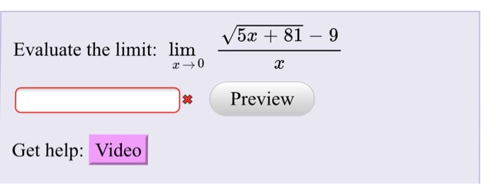Solved Evaluate the limit: lim x rightarrow 0 squareroot 5x | Chegg.com