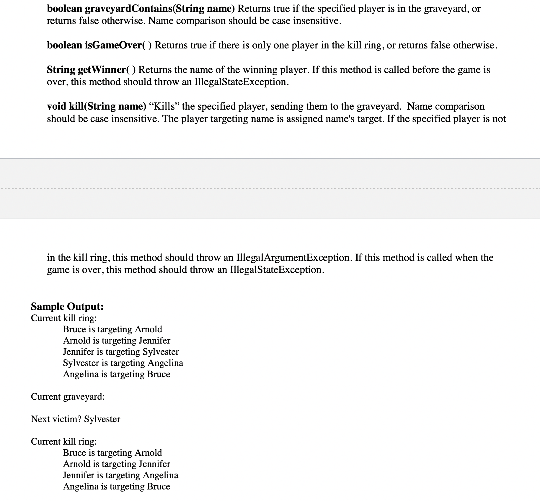 Solved The game Assassin is played by multiple players where | Chegg.com