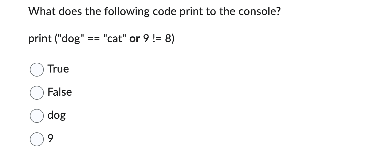 Solved What does the following code print to the console? | Chegg.com