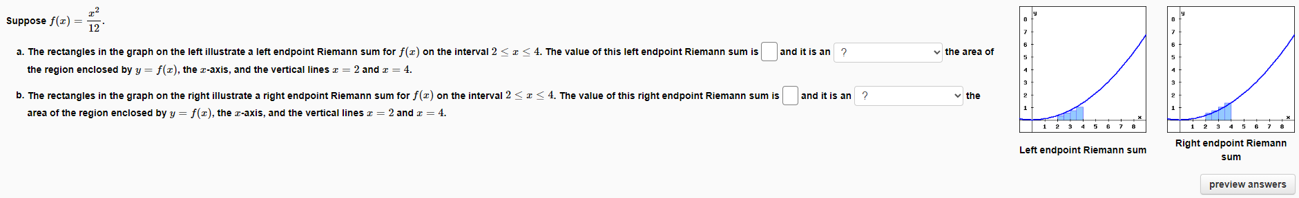 Solved Suppose f(x)=12x2 a. The rectangles in the graph on | Chegg.com