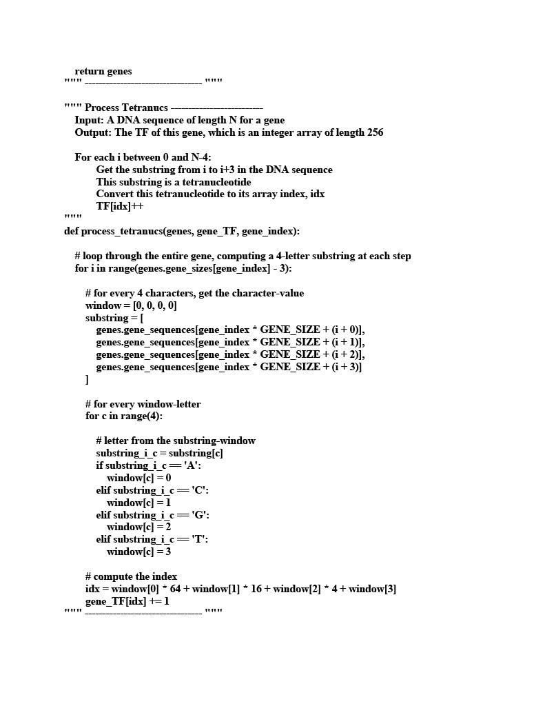 Solved The pseudocode below shows you how to compute the TFs | Chegg.com