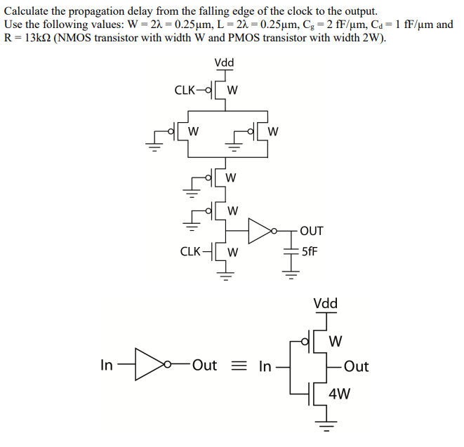 Solved Calculate the propagation delay from the falling edge | Chegg.com