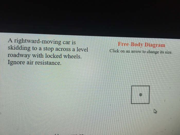 Solved A rightward-moving car is skidding to a stop across a | Chegg.com