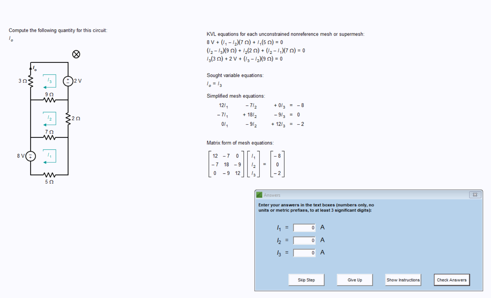 Solved Compute the following quantity for this circuit: 1. | Chegg.com
