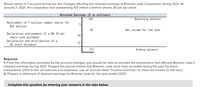 Solved Record the retirement of common shares. Record the | Chegg.com