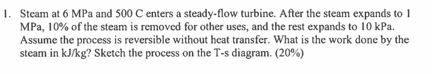 Solved Steam at 6MPa and 500C enters a steady-flow turbine. | Chegg.com