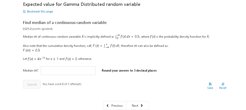 Solved Expected value for Gamma Distributed random variable | Chegg.com