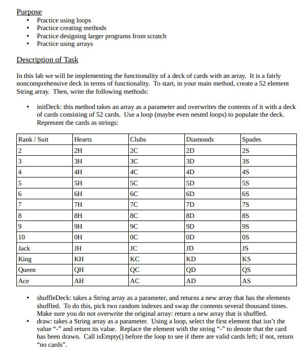 Solved Purpose Practice using loops • Practice creating | Chegg.com