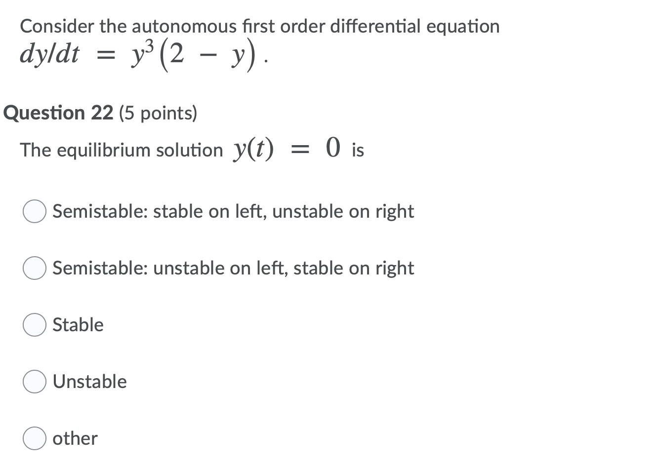 Solved Consider the autonomous first order differential | Chegg.com