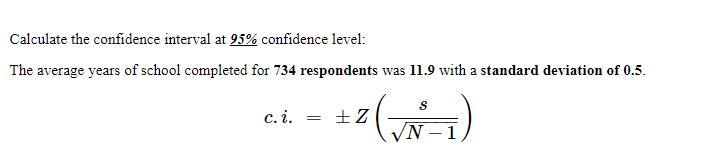 Solved Calculate the confidence interval at 95% confidence | Chegg.com