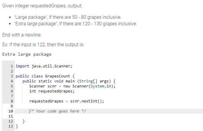 Solved Given integer requestedGrapes, output: - Solved Given integer requestedGrapes, output: -