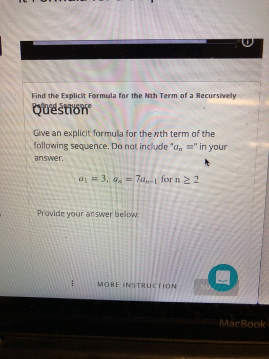 Solved Find the Explicit Formula for the Nth Term of a | Chegg.com