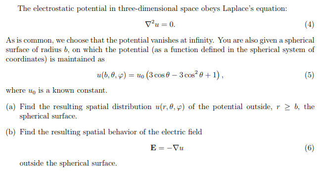 Solved The electrostatic potential in three-dimensional | Chegg.com