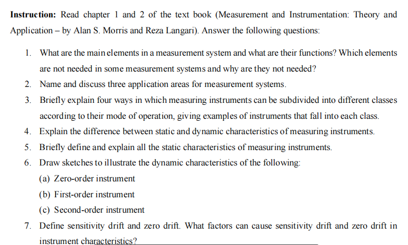 Solved Instruction: Read chapter 1 and 2 of the text book | Chegg.com