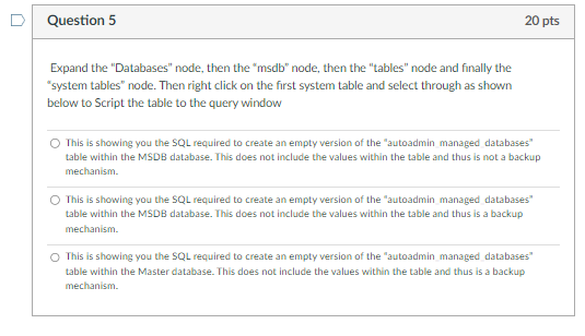 Solved Expand the "Databases" node, then the "msdb" node, | Chegg.com