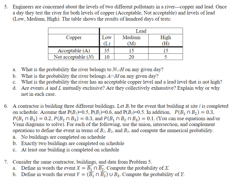 Solved 5. Engineers are concerned about the levels of two | Chegg.com