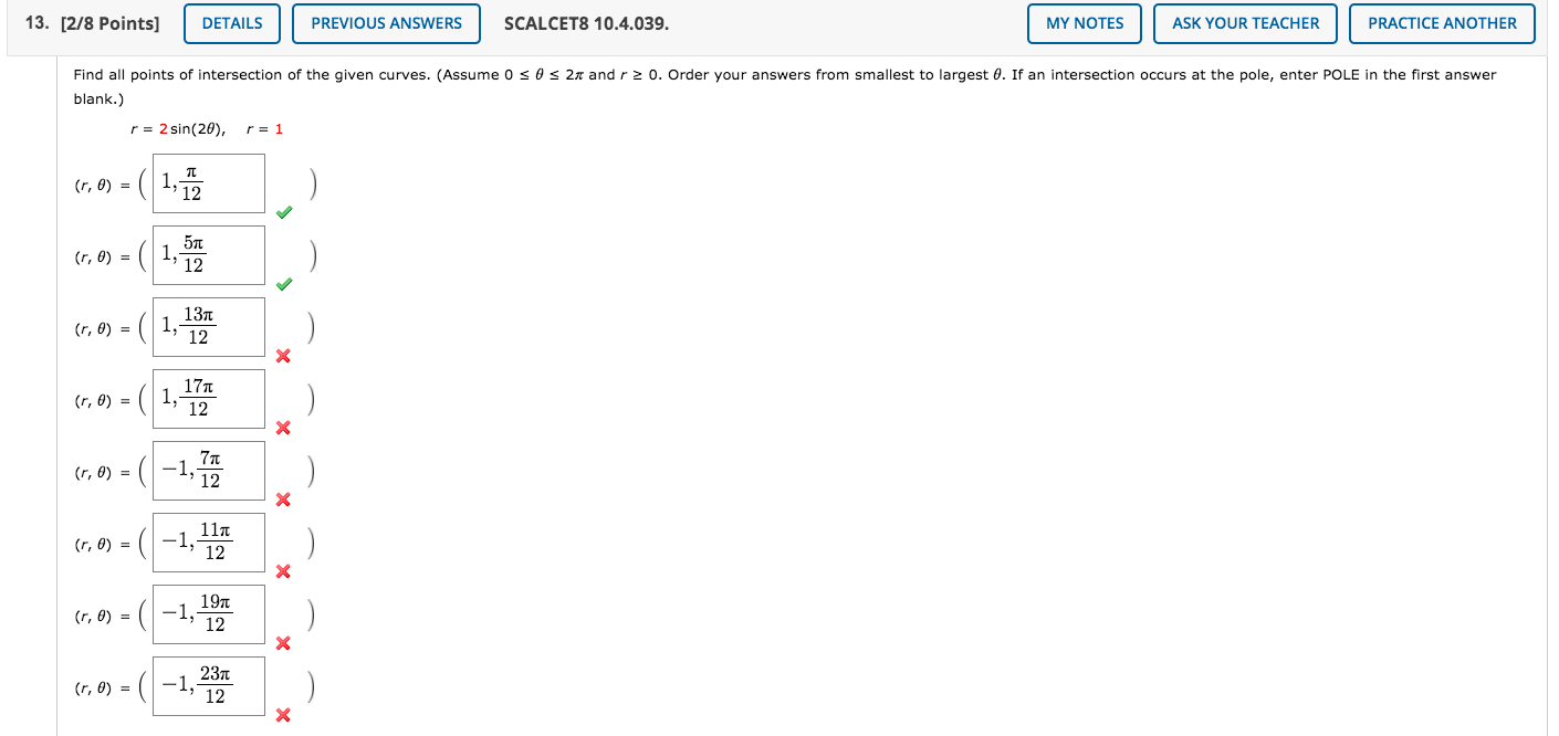 Solved 13. [2/8 Points] DETAILS PREVIOUS ANSWERS SCALCET8 | Chegg.com