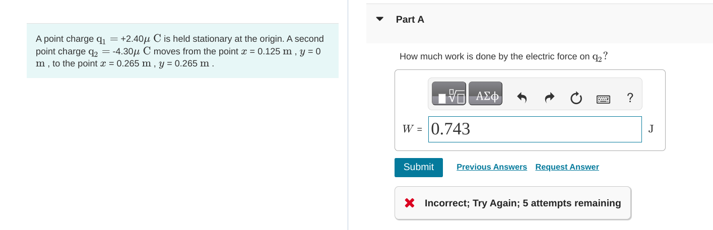 Solved A point charge q1=+2.40μC is held stationary at the | Chegg.com